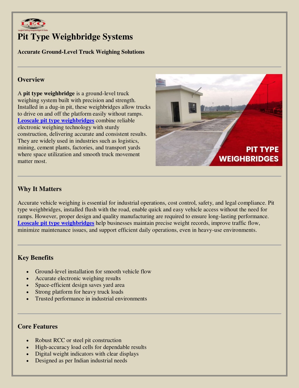 PPT - Pit Type Weighbridge Systems for Accurate Ground-Level Truck ...
