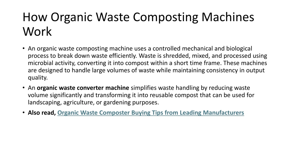 PPT - Organic Waste Composter A Sustainable Solution for Waste ...