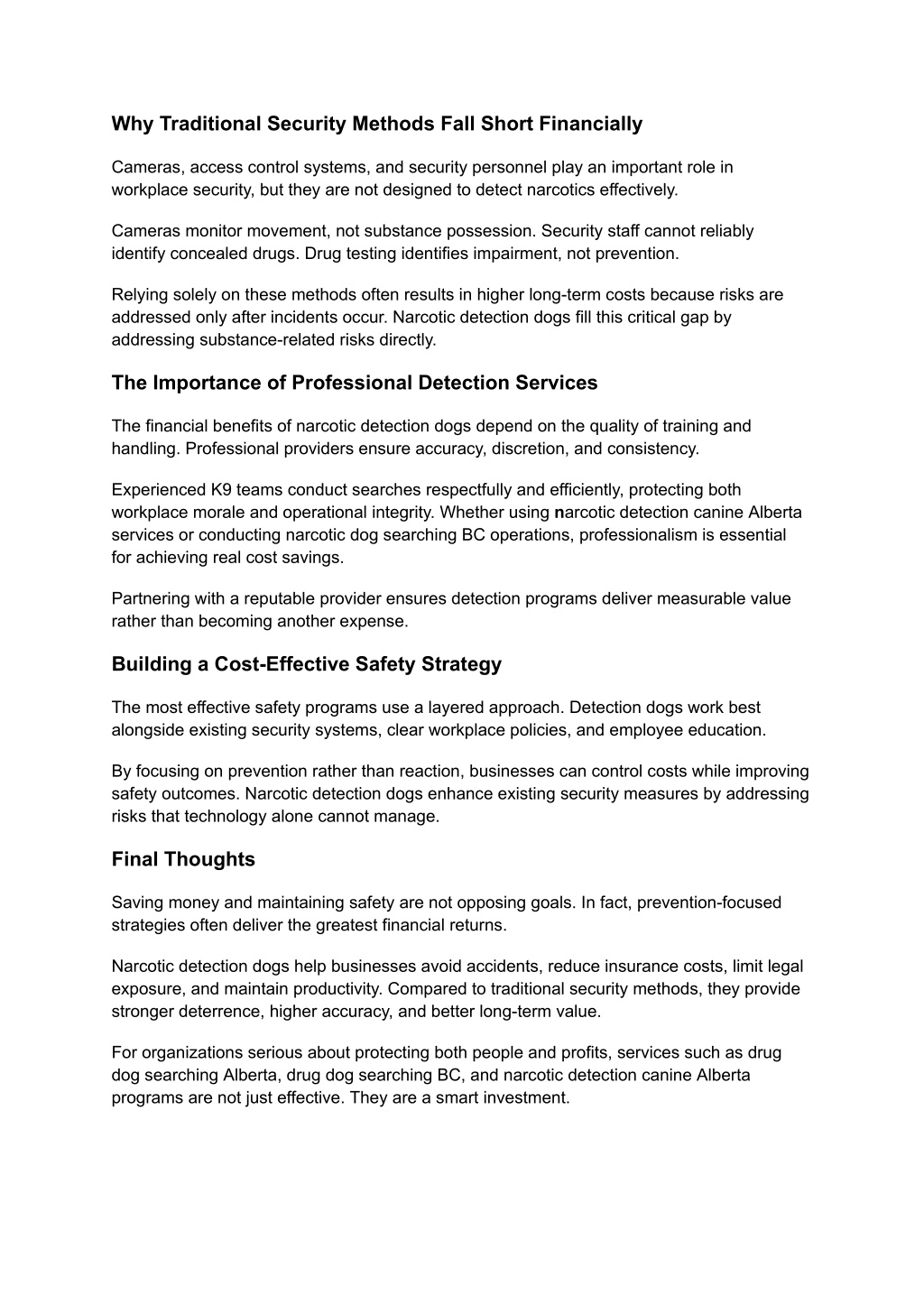 PPT - 5 Clear Ways Narcotic Detection Dogs Save Businesses Money ...