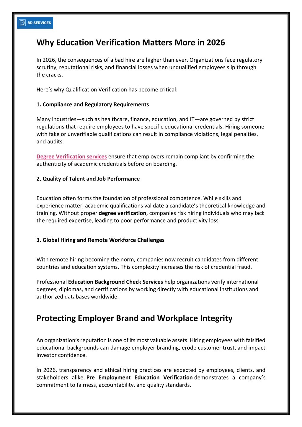 PPT - Why Pre-Employment Education Verification Is Essential for ...