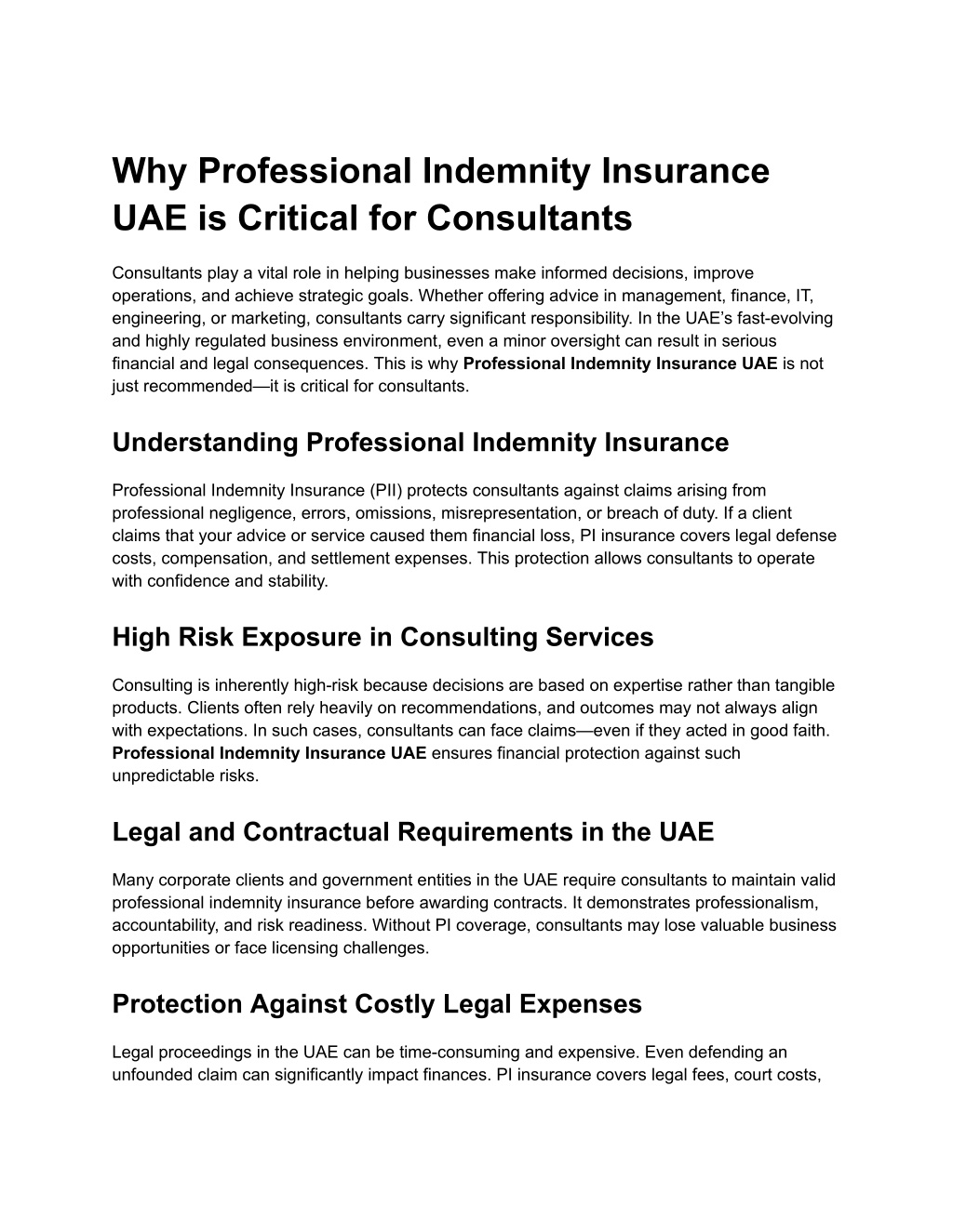 PPT - Why Professional Indemnity Insurance UAE is Critical for ...
