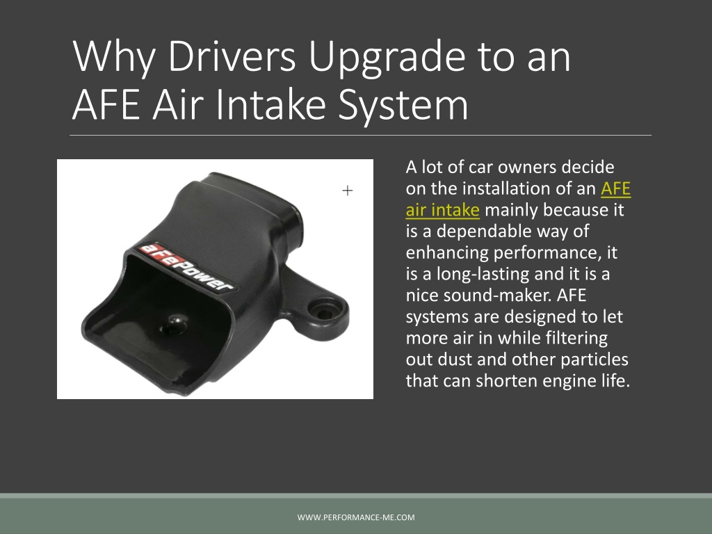 PPT - Boost Airflow & Horsepower with an Air Intake and AFE Air Intake ...