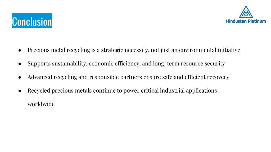 PPT - Precious Metal Recycling: Sustainable Solutions for Industry and ...