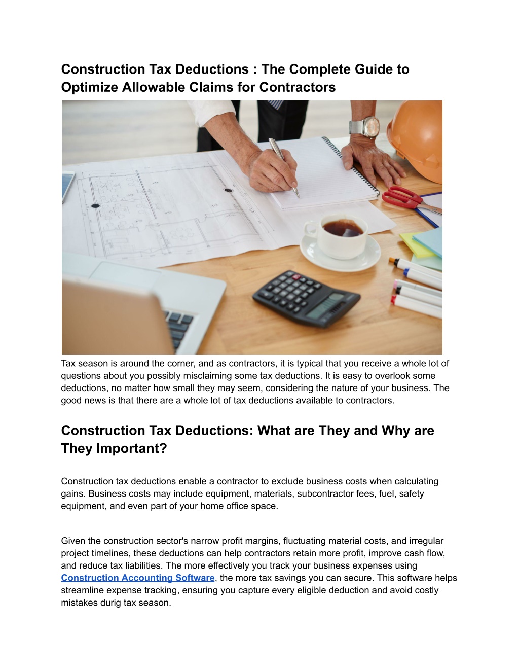 PPT - Construction Tax Deductions _ The Complete Guide to Optimize ...