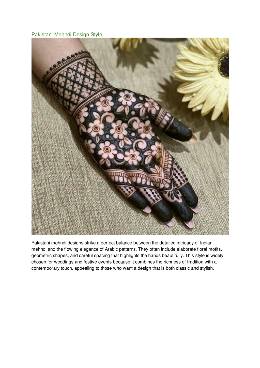 PPT - What Are Popular Mehndi Design Styles PowerPoint Presentation ...