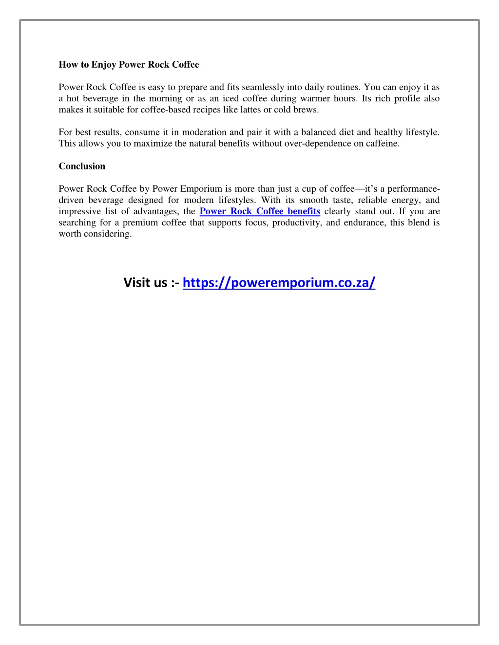 PPT - Power Rock Coffee Benefits and Buying Guide PowerPoint ...