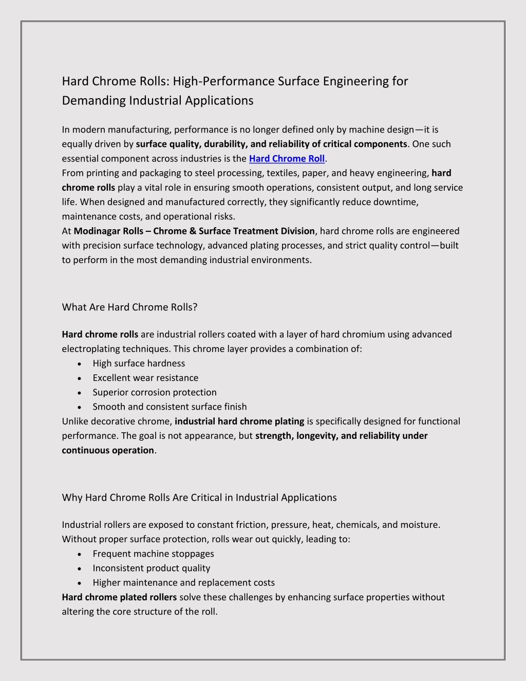 PPT - Hard Chrome Rolls: High-Performance Surface Engineering for ...