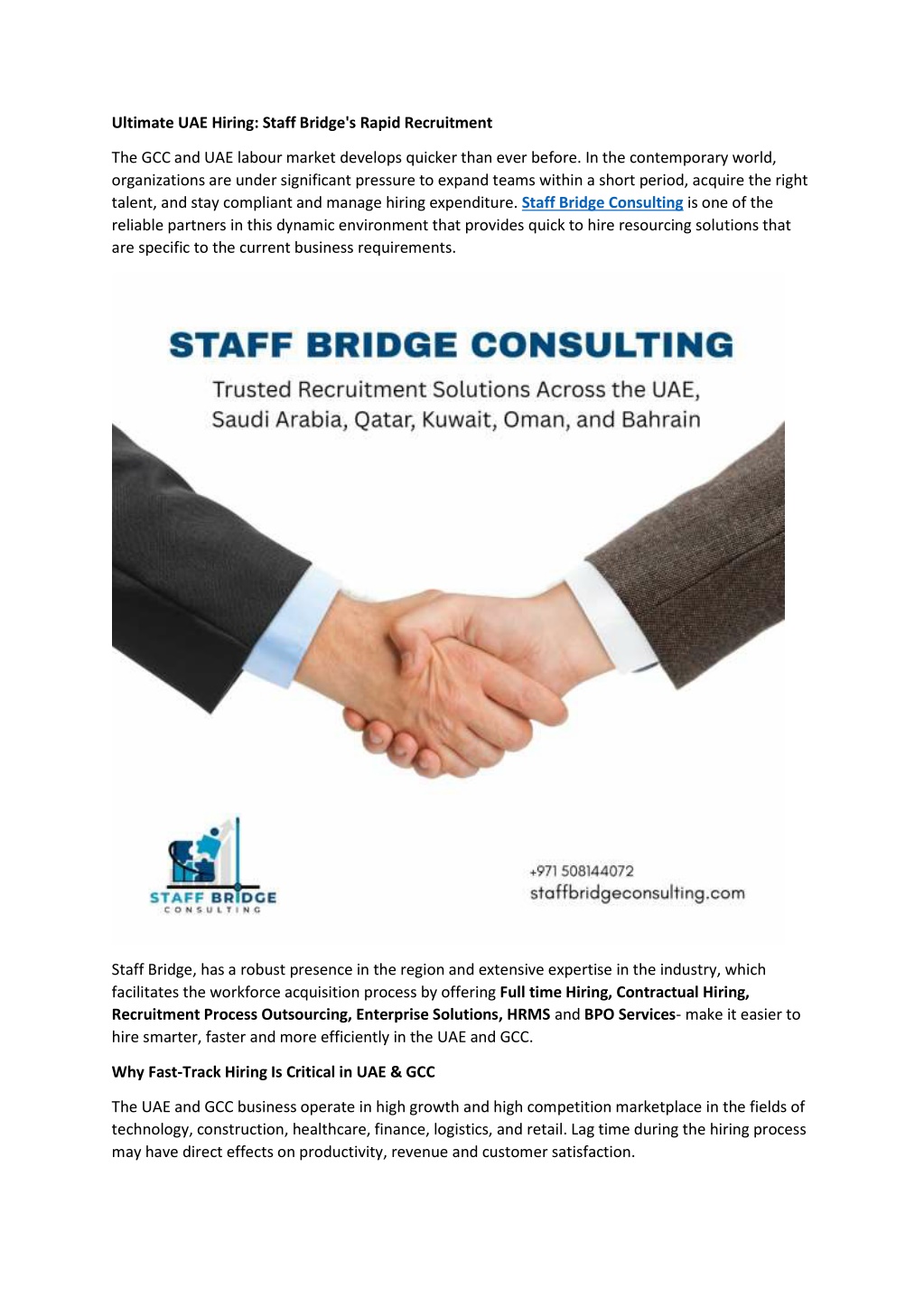 PPT - Ultimate UAE Hiring - Staff Bridge's Rapid Recruitment PowerPoint ...