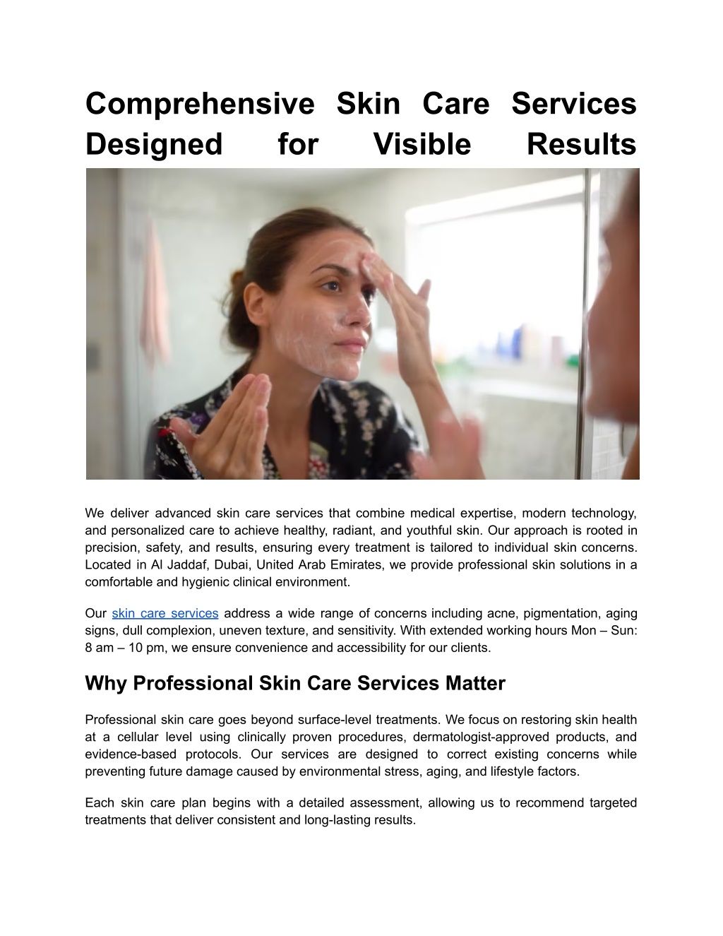 PPT - Comprehensive Skin Care Services Designed for Visible Results ...
