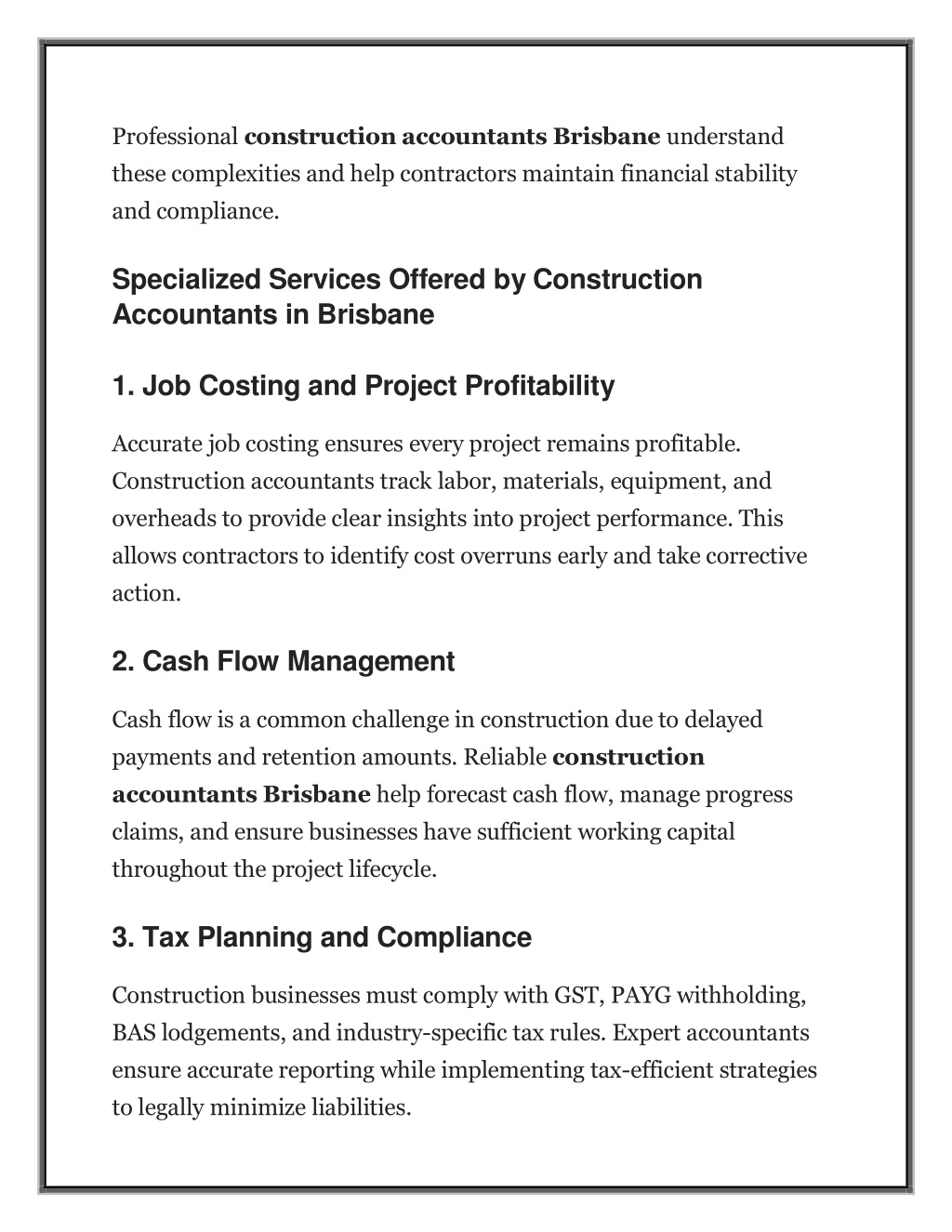 PPT - Reliable Construction Accounting Services in Brisbane for ...