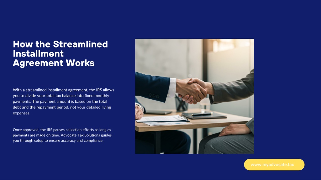 PPT - Streamlined Installment Agreement: A Simple IRS Payment Plan ...