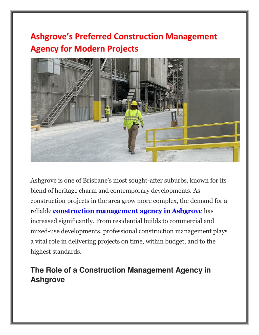 PPT - Ashgrove’s Preferred Construction Management Agency for Modern ...