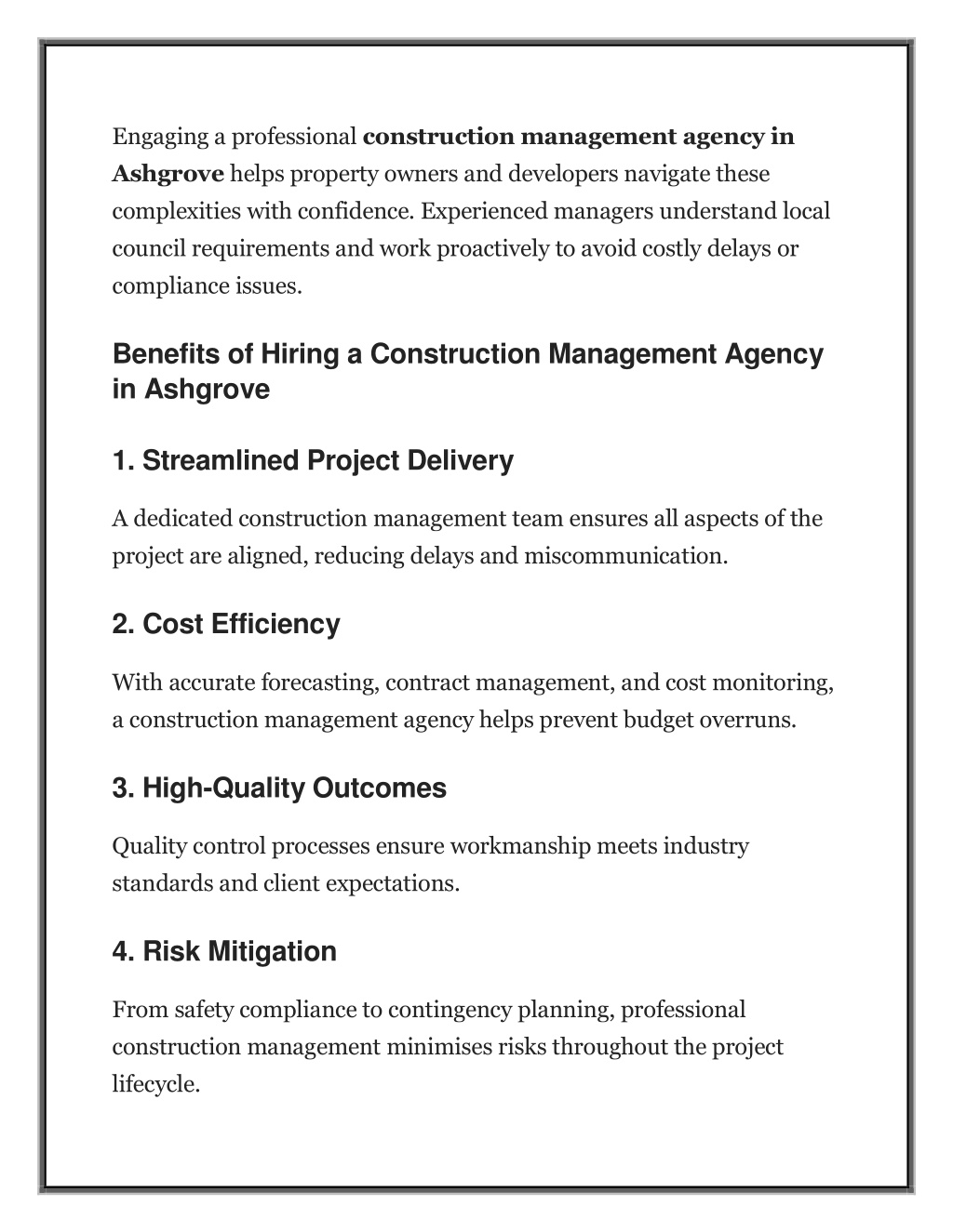 PPT - Ashgrove’s Preferred Construction Management Agency for Modern ...
