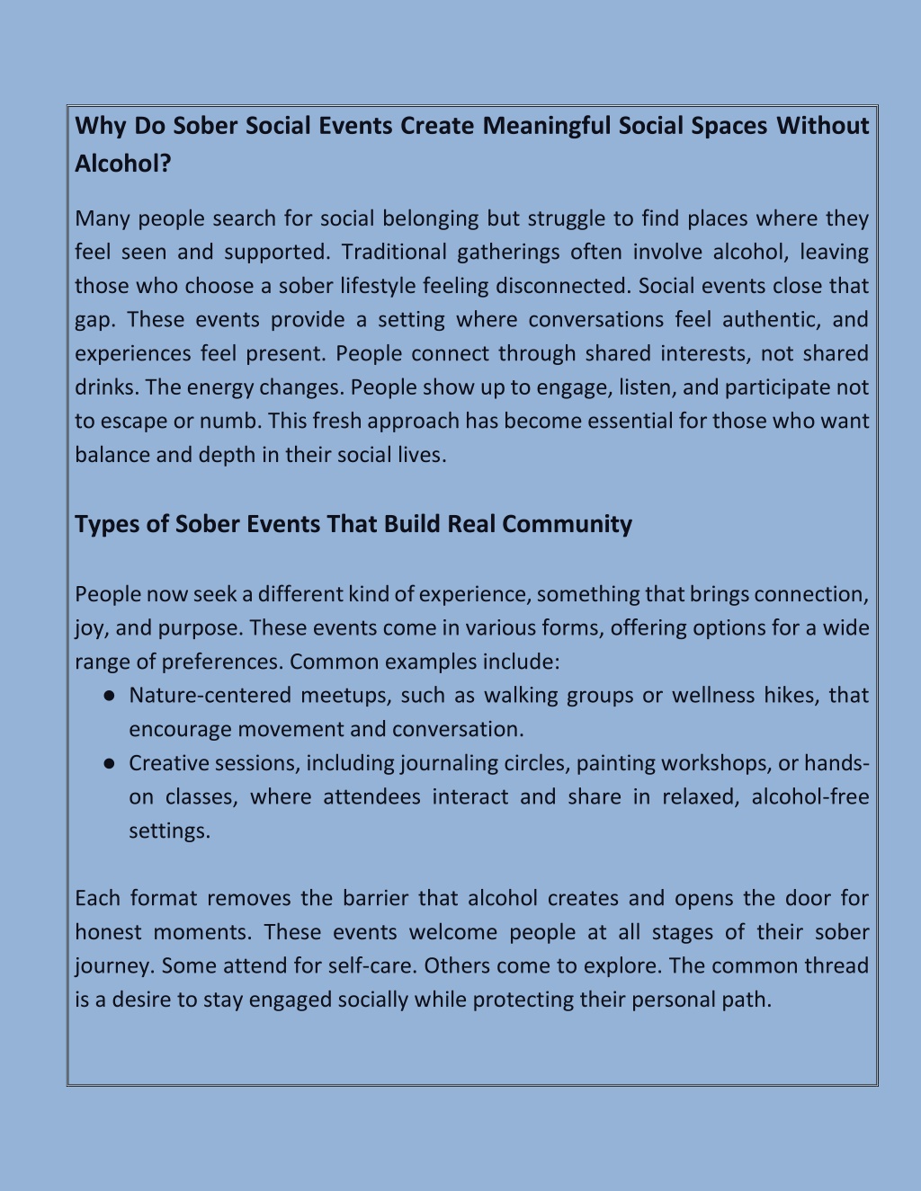 PPT - Where To Find Sober Social Events That Feel Real And Build ...