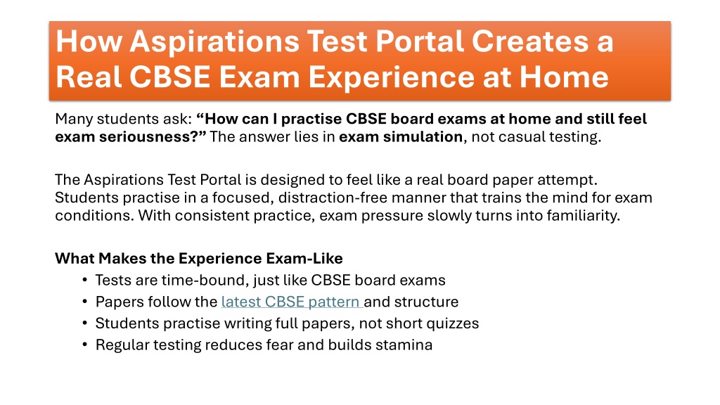 PPT - Class 12 Science Mock Tests_ How Aspirations Test Portal Gives ...