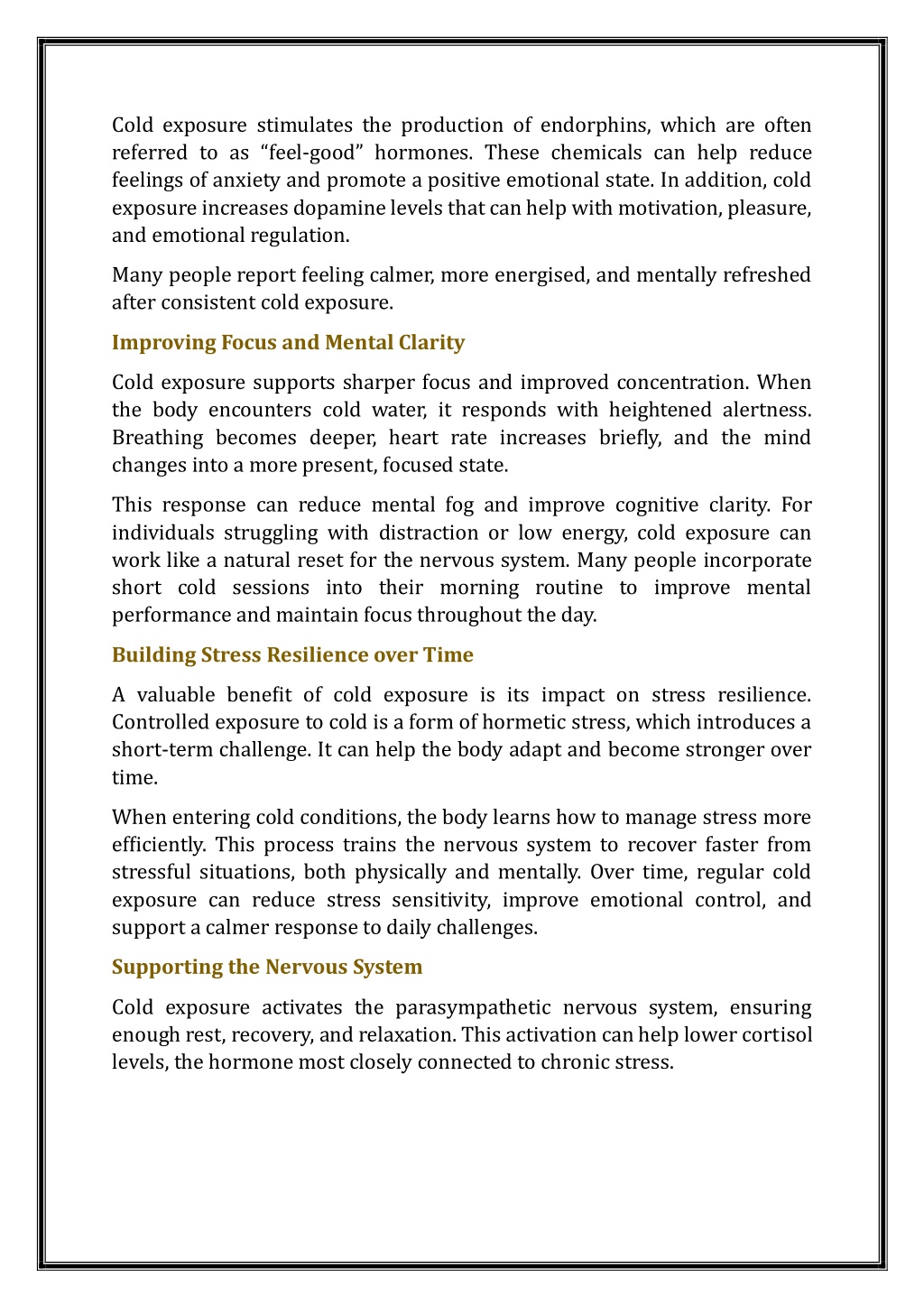 PPT - How Cold Exposure Boosts Mood, Focus, and Stress Resilience ...