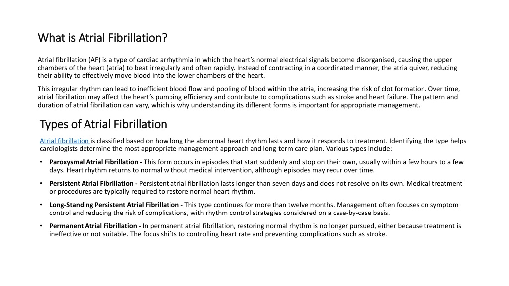 PPT - Atrial Fibrillation: Symptoms, Causes & Treatment | Artemis ...
