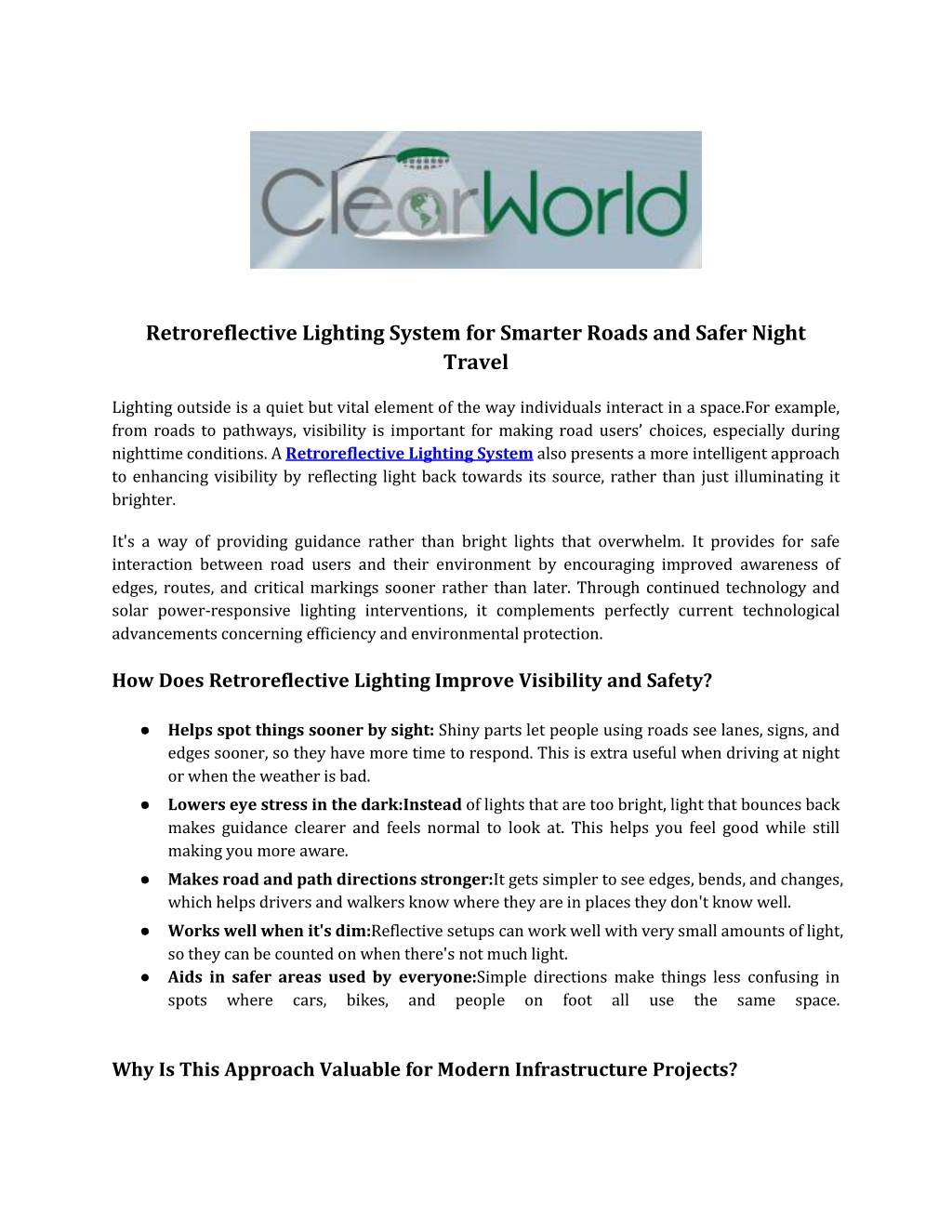 PPT - Retroreflective Lighting System for Smarter Roads and Safer Night ...
