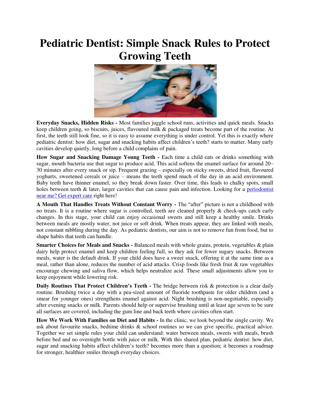 PPT - Pediatric Dentist: Simple Snack Rules to Protect Growing Teeth ...