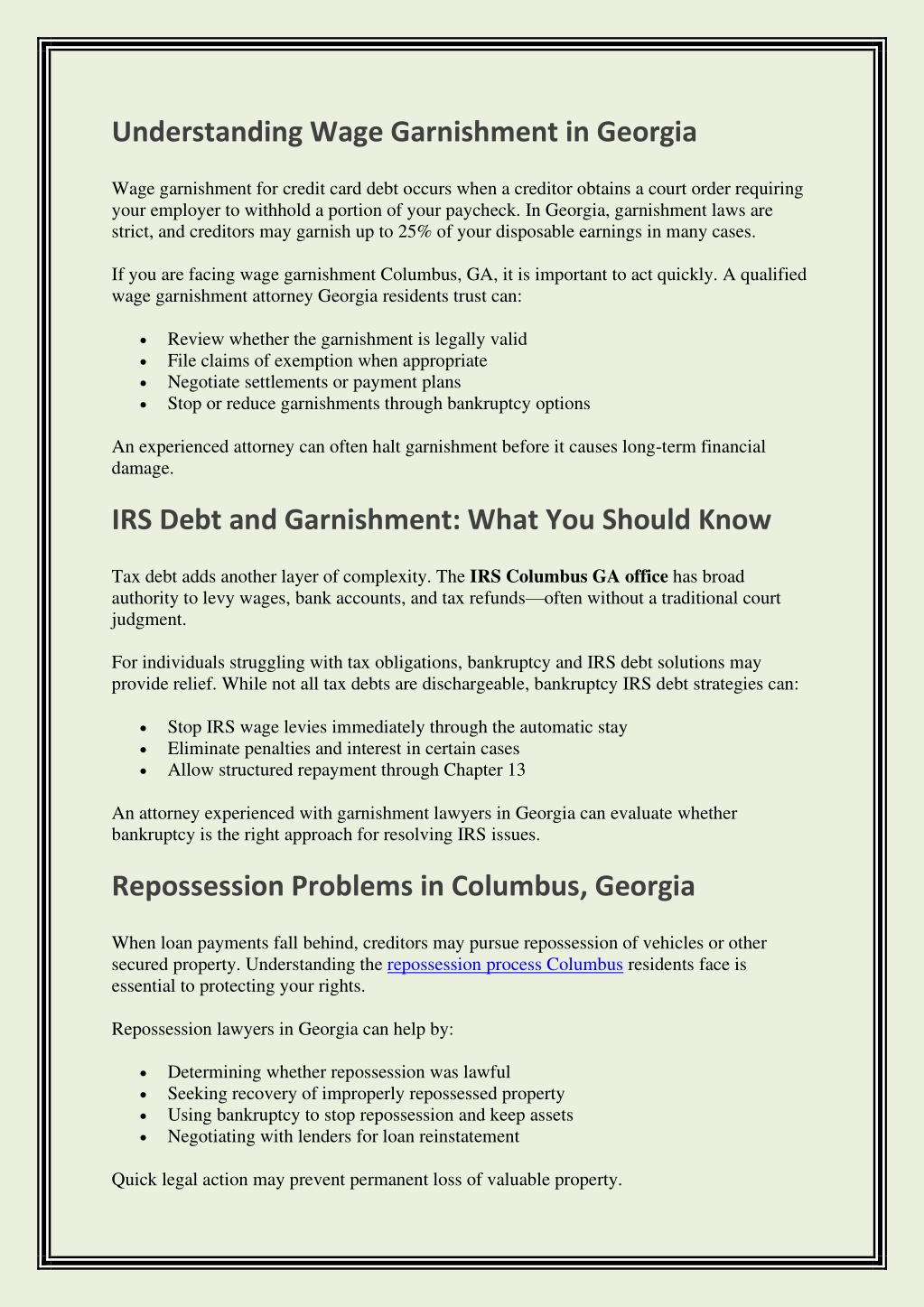 PPT - Garnishment Lawyers in Georgia Protect Your Income Today ...