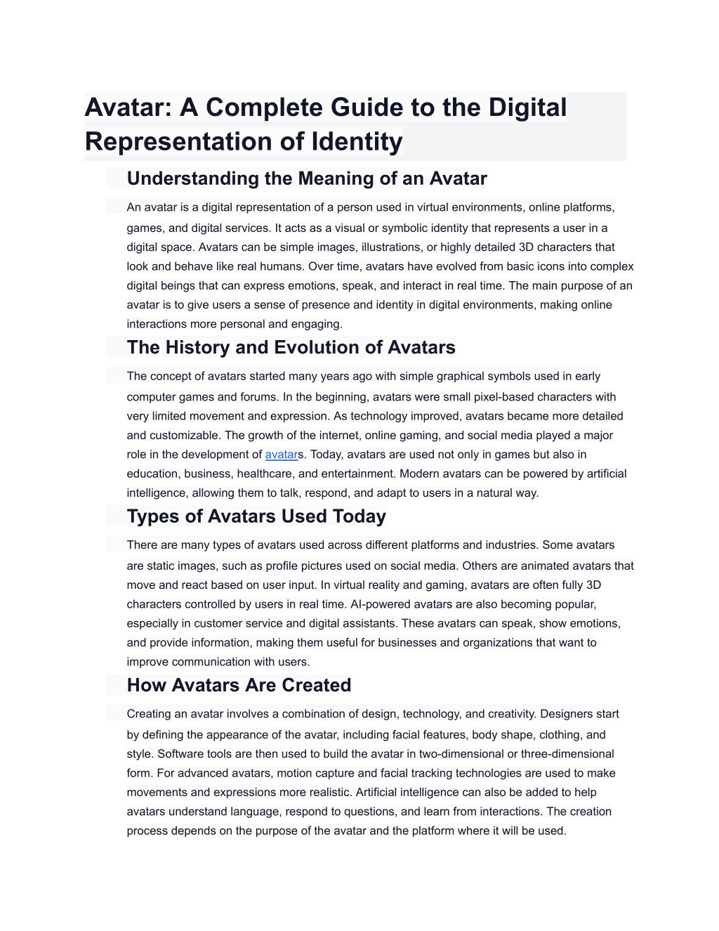PPT - Avatar_ A Complete Guide to the Digital Representation of ...