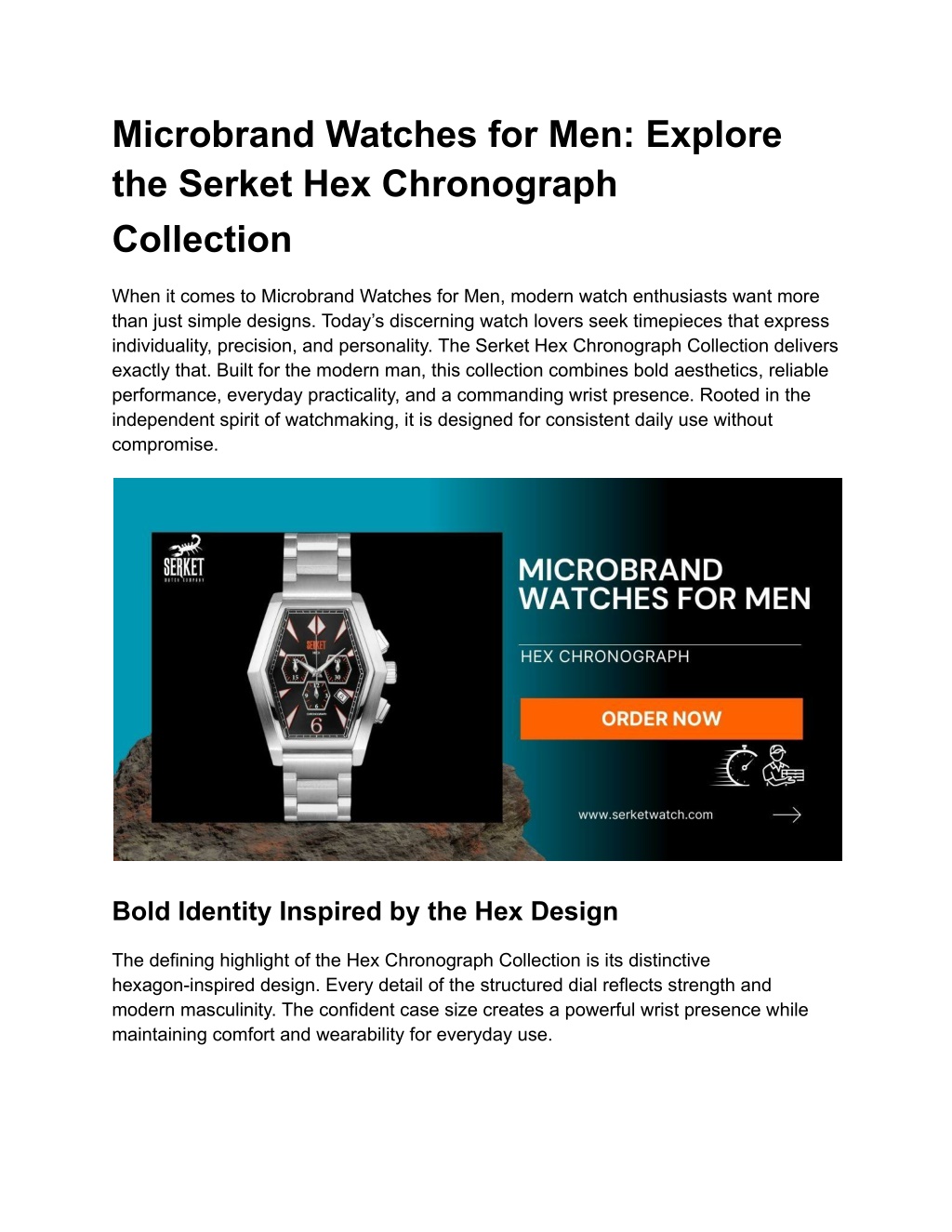 PPT - Microbrand Watches for Men_ Explore the Serket Hex Chronograph ...
