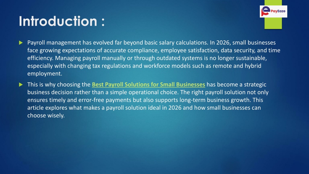 PPT - What Are the Best Payroll Solutions for Small Businesses in 2026 ...