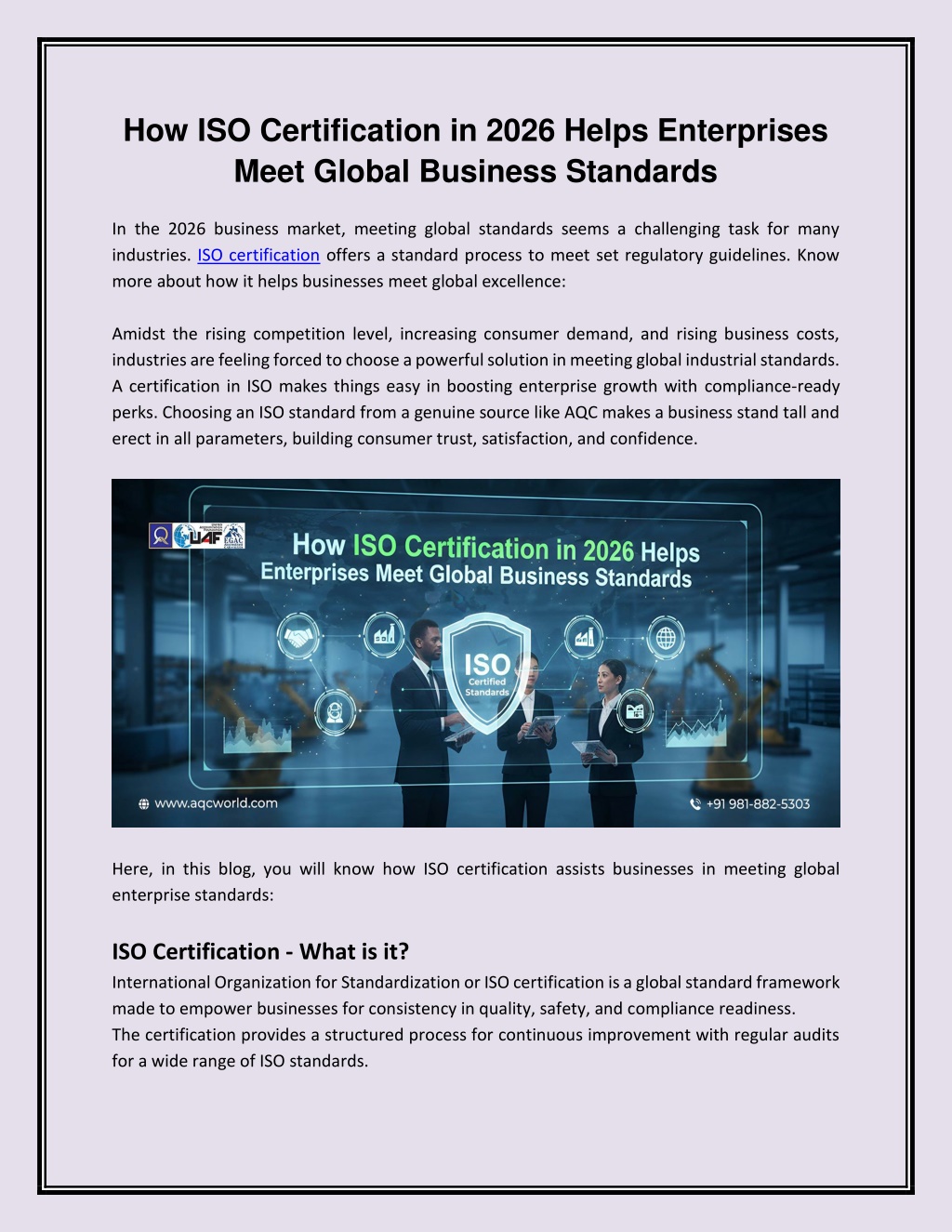 PPT - How ISO Certification in 2026 Helps Enterprises Meet Global ...