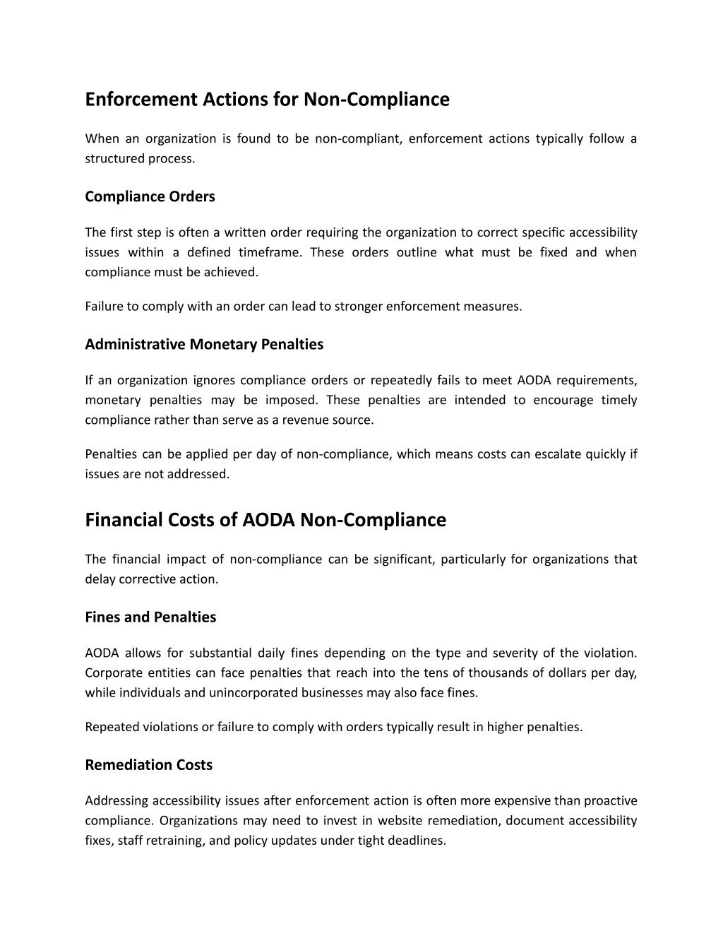 PPT - How AODA Compliance Is Enforced and What Non-Compliance Can Cost ...