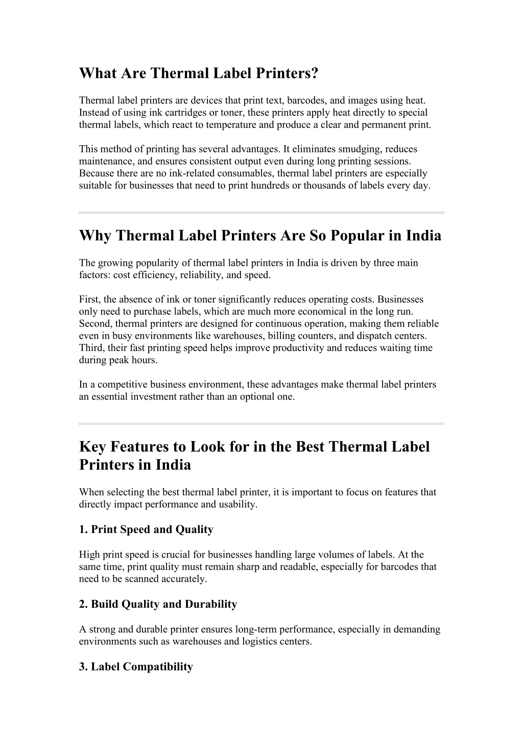 PPT - Best Thermal Label Printers in India - The Complete Business ...