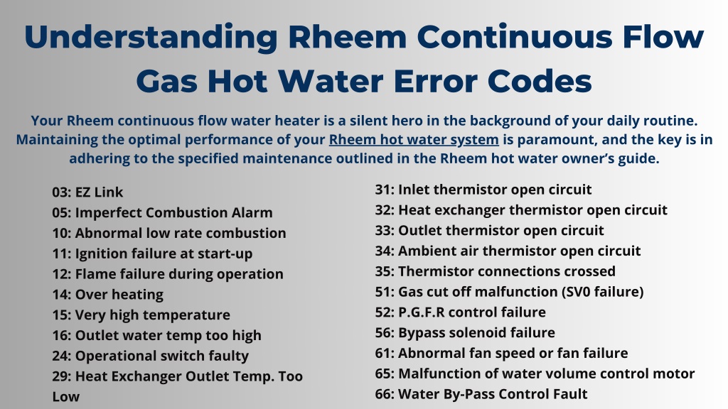 PPT - Unlocking Rheem Hot Water Error Codes PowerPoint Presentation ...