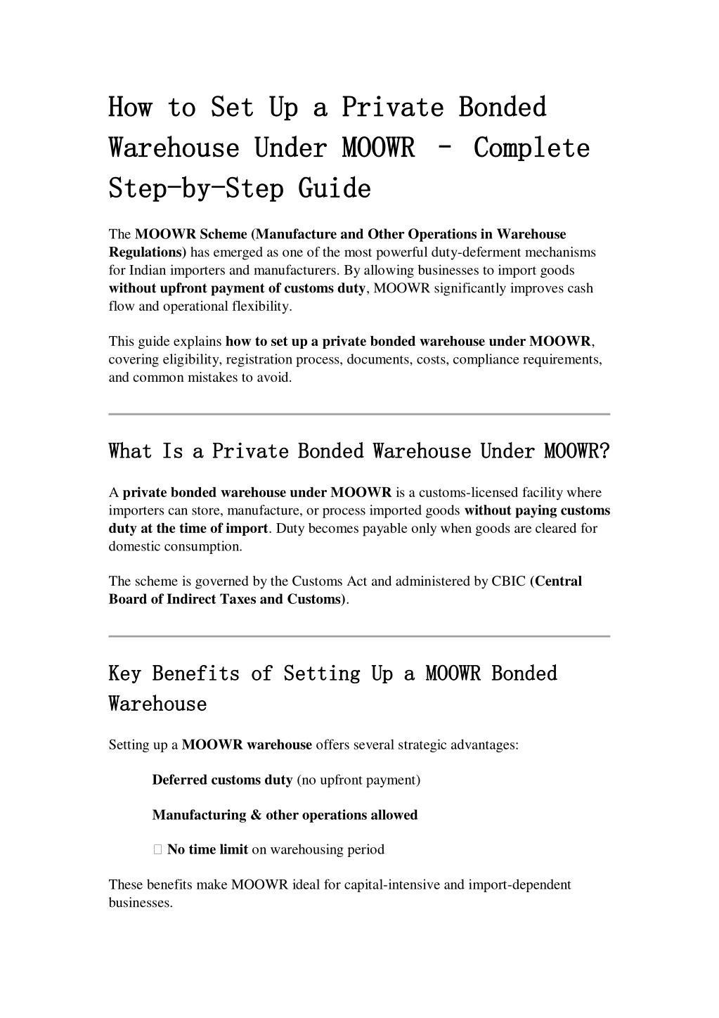 PPT - How to Set Up a Private Bonded Warehouse Under MOOWR PowerPoint ...
