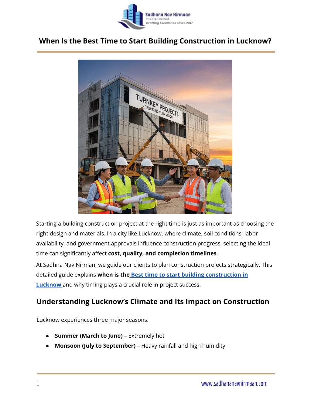 PPT - Best Time to Start Building Construction in Lucknow PowerPoint ...
