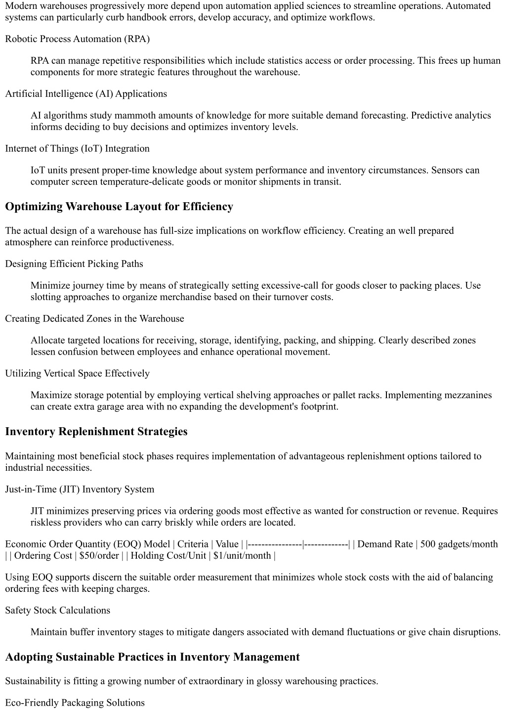 PPT - Optimal Methods for Supervising Inventory in a Modern Warehouse ...