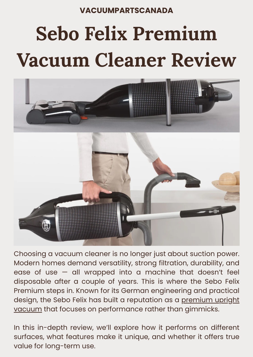 PPT - Sebo Felix Premium Vacuum Cleaner – Compact, Powerful, and ...