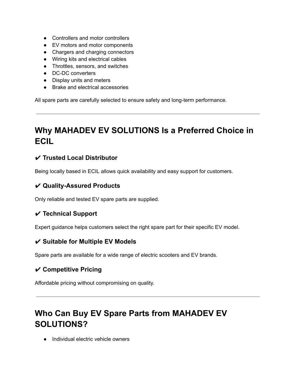 PPT - Distributors for EV Spare Parts in ECIL – MAHADEV EV SOLUTIONS ...