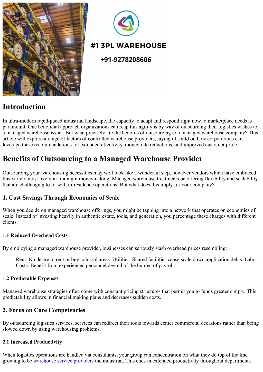 PPT - Advantages of Outsourcing to a Controlled Warehouse Vendor ...