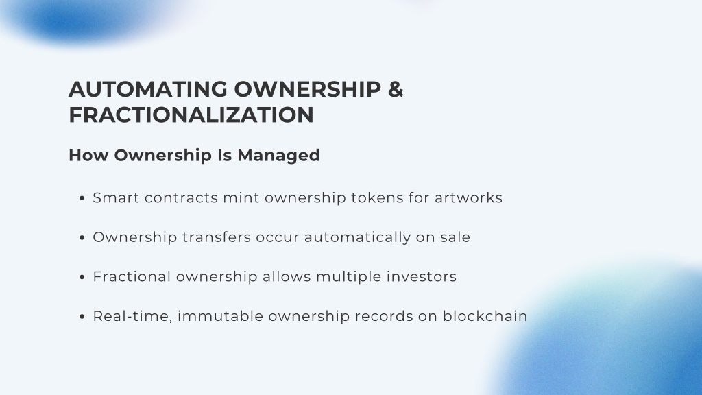 PPT - Smart Contracts in Art Tokenization Automating Ownership ...