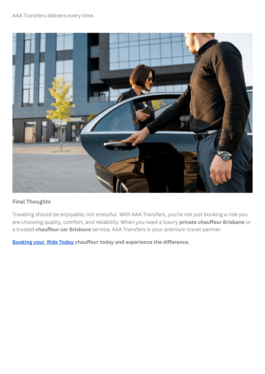 PPT - The Best Reliable Private Chauffeur in Brisbane Services AAA ...