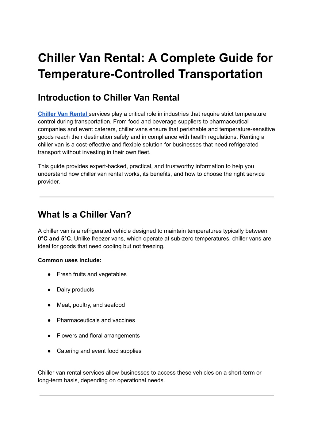 PPT - Chiller Van Rental Services PowerPoint Presentation, free ...