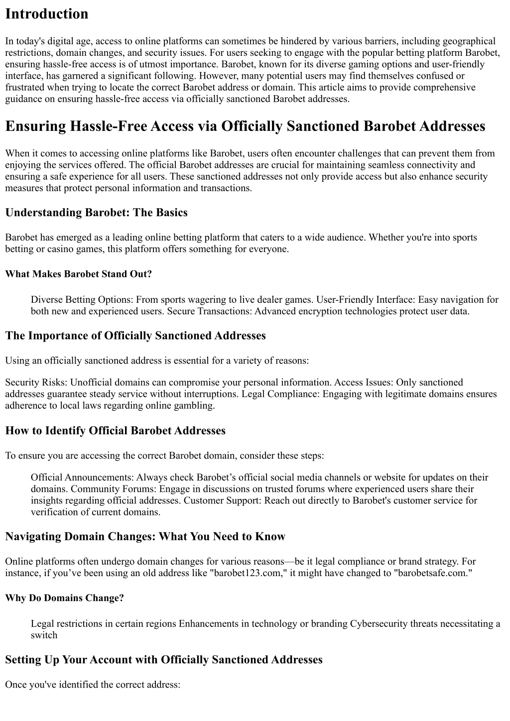PPT - Ensuring Hassle-Free Access via Officially Sanctioned Barobet ...