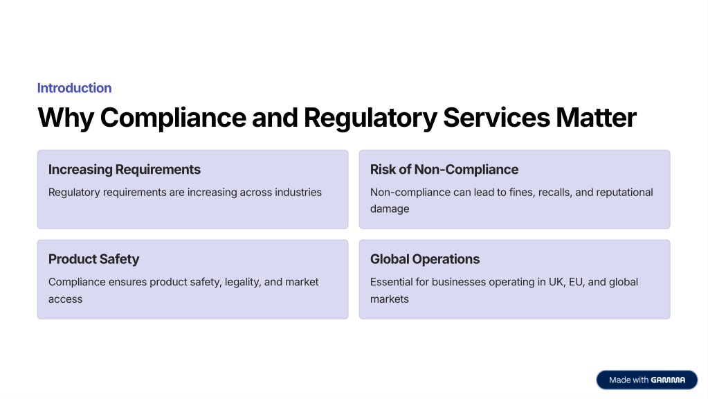 PPT - Compliance and Regulatory Services - Connect 4 Compliance ...