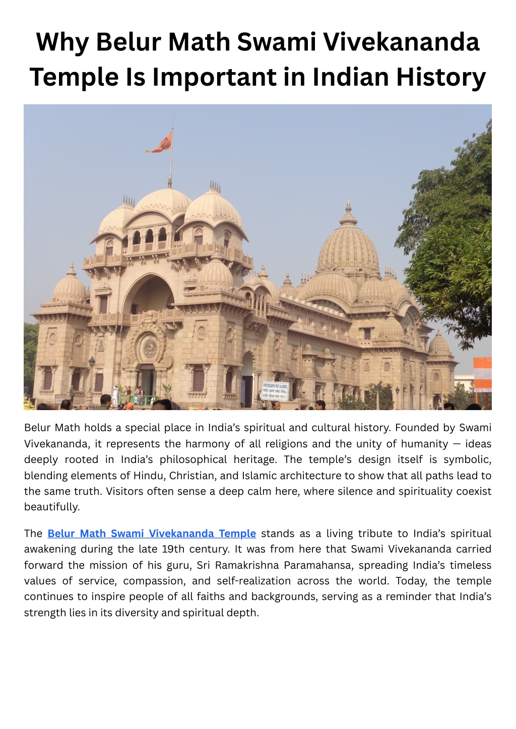 PPT - Why Belur Math Swami Vivekananda Temple Is Important in Indian ...