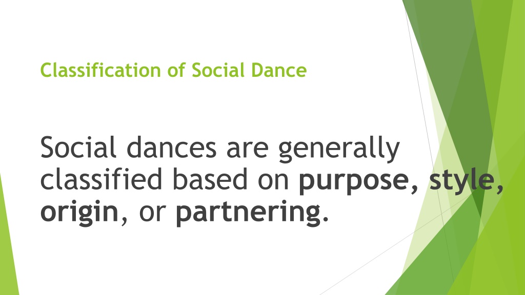 PPT - Classification of Social Dance PowerPoint Presentation, free ...