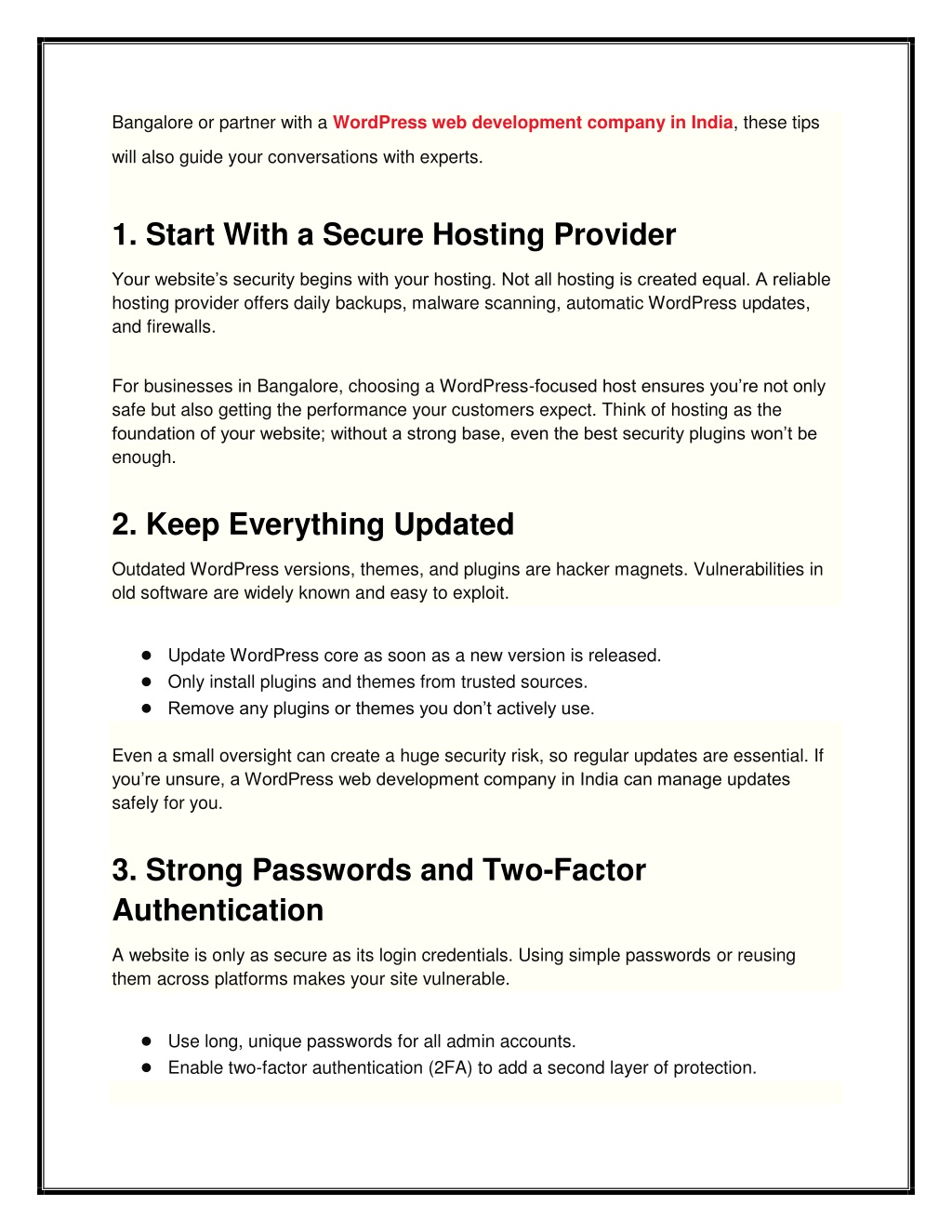 PPT - WordPress Security Best Practices Every Bangalore Business Should Follow PowerPoint ...