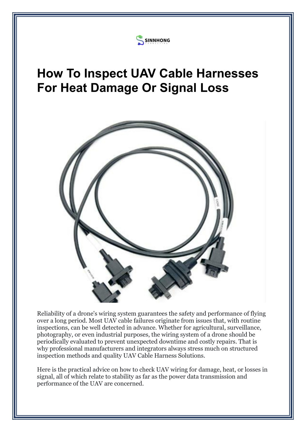 PPT - How To Inspect UAV Cable Harnesses For Heat Damage Or Signal Loss ...