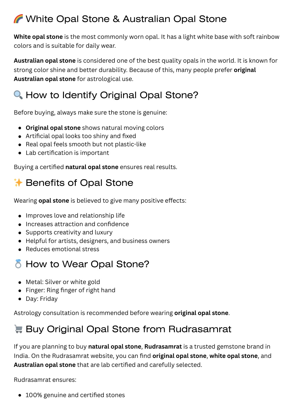 PPT - Natural Opal Stone Benefits, Original White & Australian Opal ...
