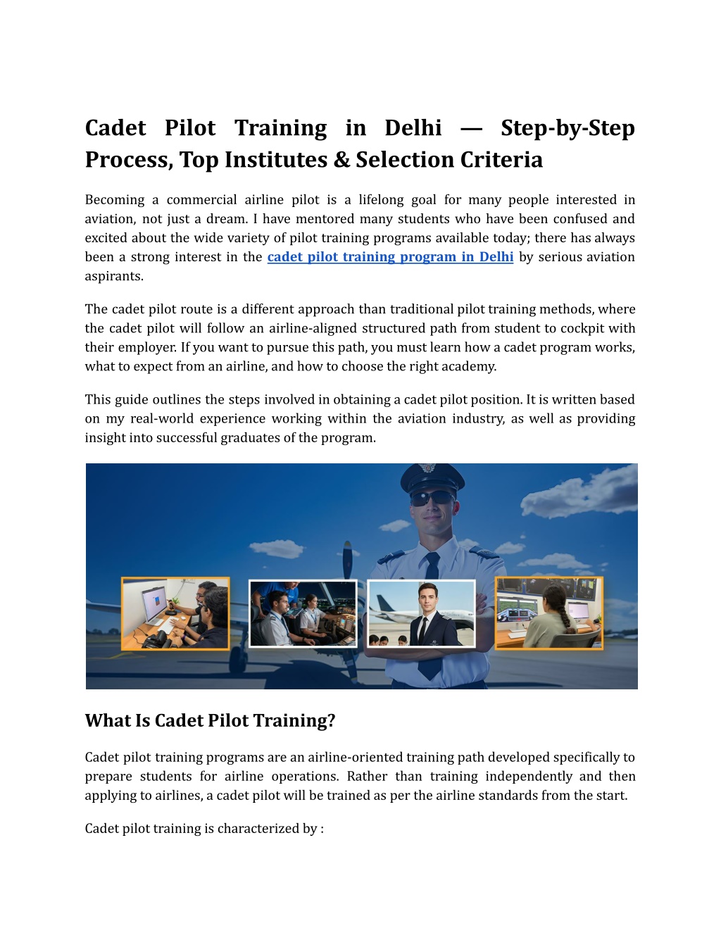 PPT - Cadet Pilot Training in Delhi — Step-by-Step Process, Top ...