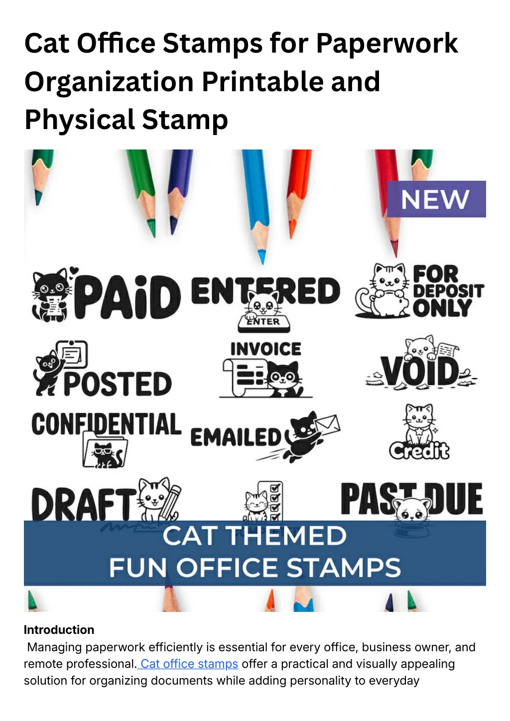 PPT - Cat Office Stamps for Paperwork Organization Printable and ...