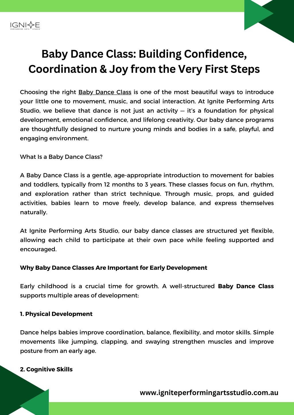 PPT - Baby Dance Class Building Confidence, Coordination & Joy from the ...